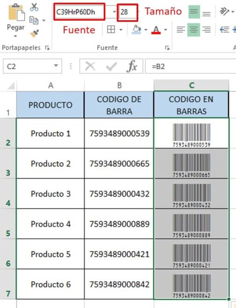 Cómo Generar Códigos de Barras en Excel - Cosmo del Como